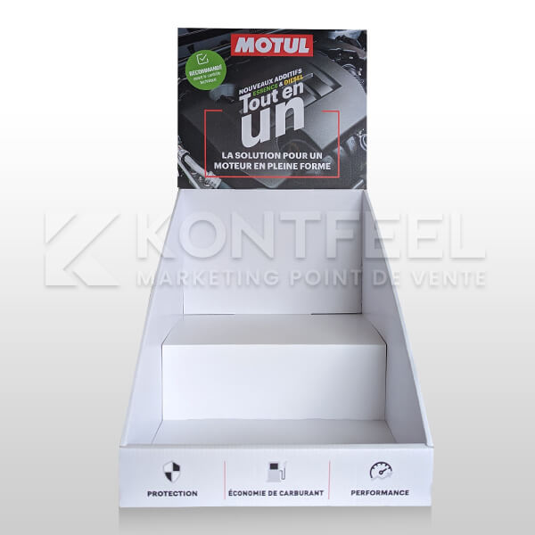 Présentoir à escalier en carton personnalisé et sur mesure